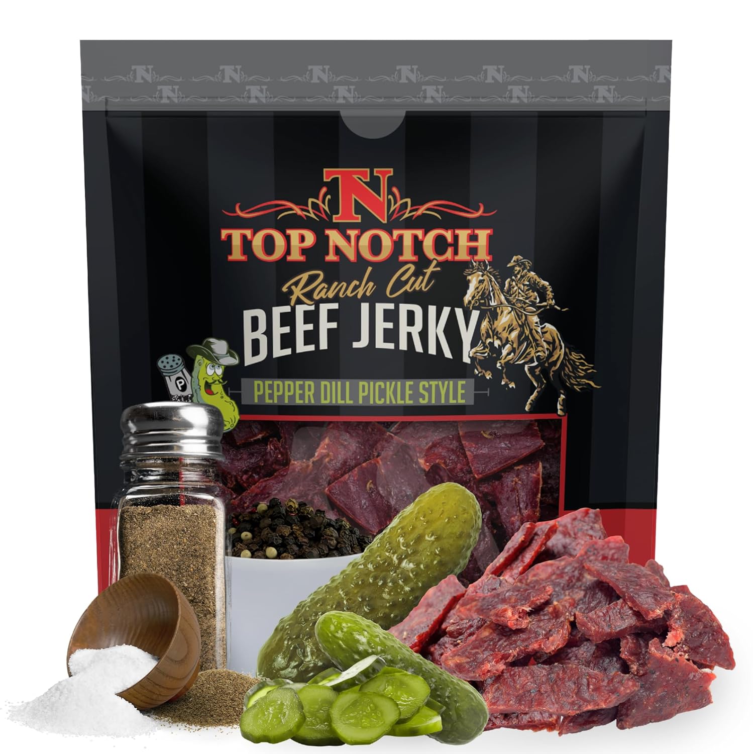 Amazon.com: Top Notch Ranch Cut Jerky - 3.25 oz Bag of Beef Jerky ...
