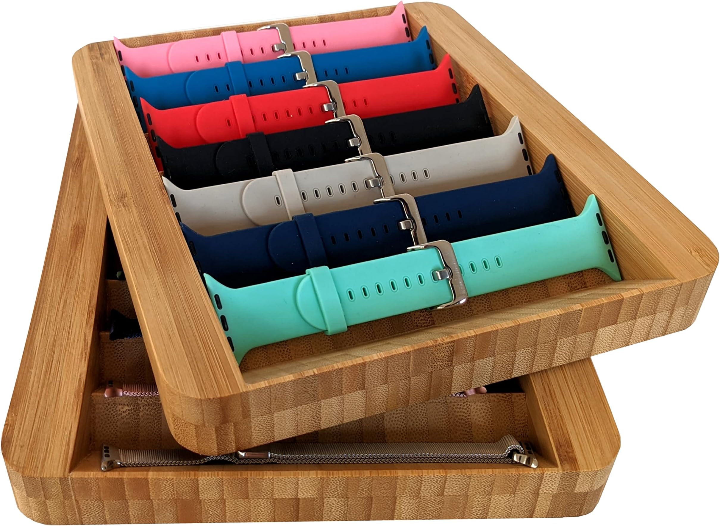 Amazon.com: Stackable Bamboo Storage Tray for Apple Watch Bands (Stores ...