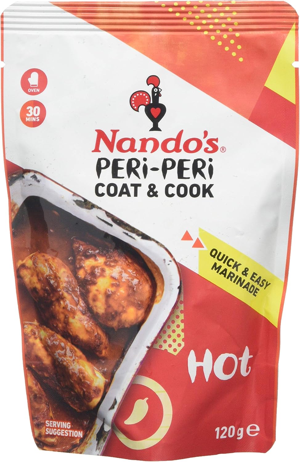 Nando's Coat 'n Cook Peri-Peri Chicken Original Hot Sauce 120 g, Pack ...