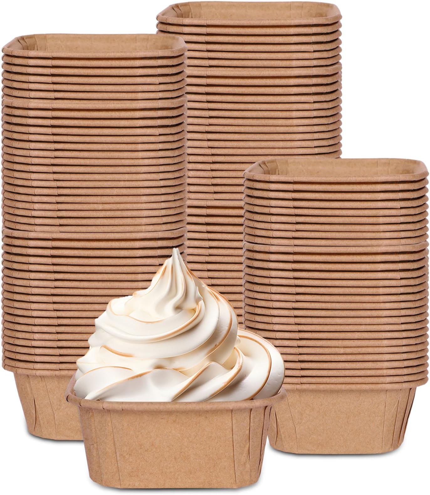 Amazon.com: 20 Packs Cupcake Liners Bulk for Baking Kraft Paper Square ...