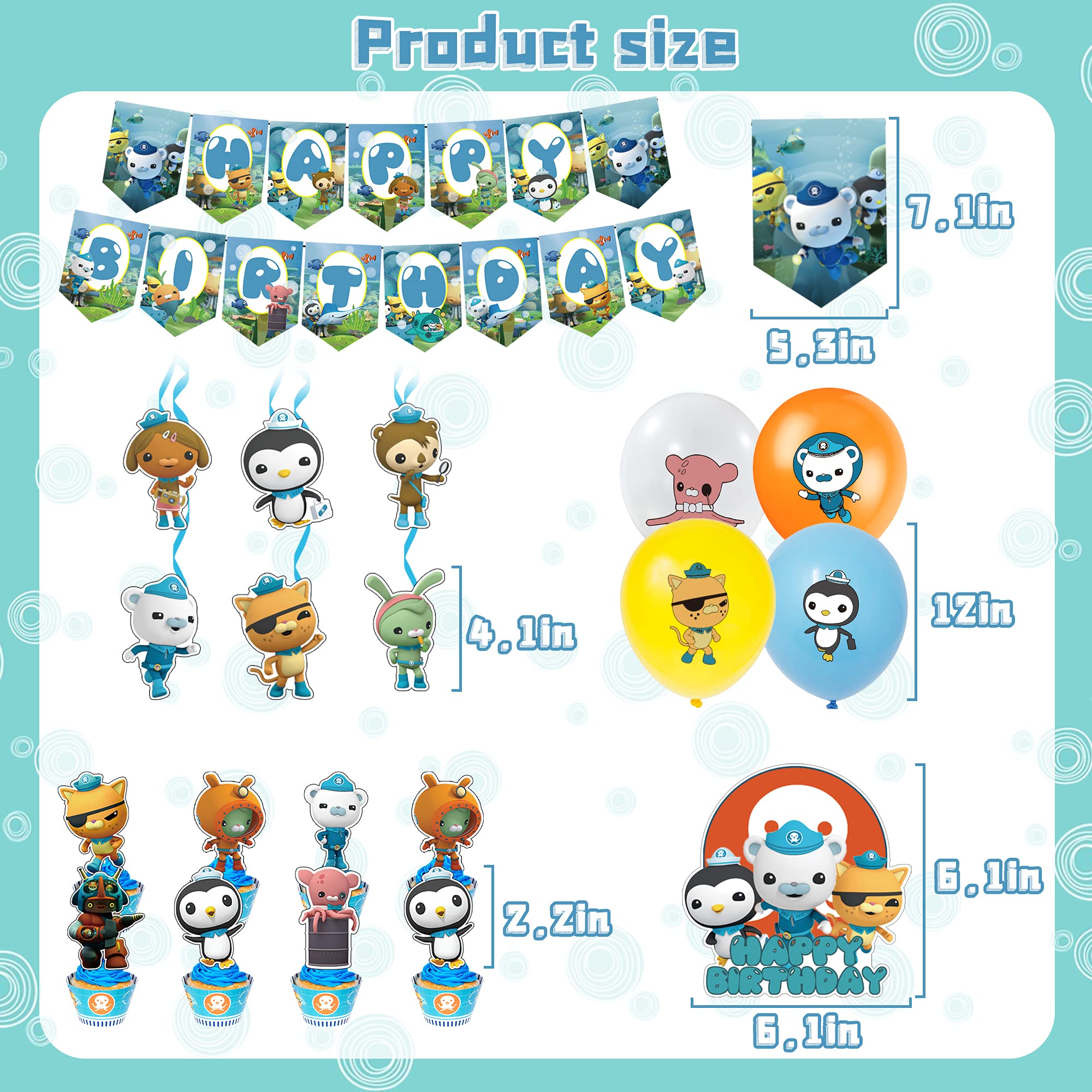 92 Pcs Octonauts Birthday Party Supplies Octonauts Birthday Decorations ...
