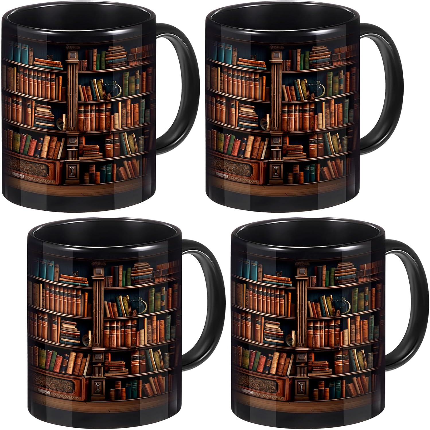 Amazon.com: Suclain 4 Pcs Book Coffee Mug Book Lovers Coffee Mug ...