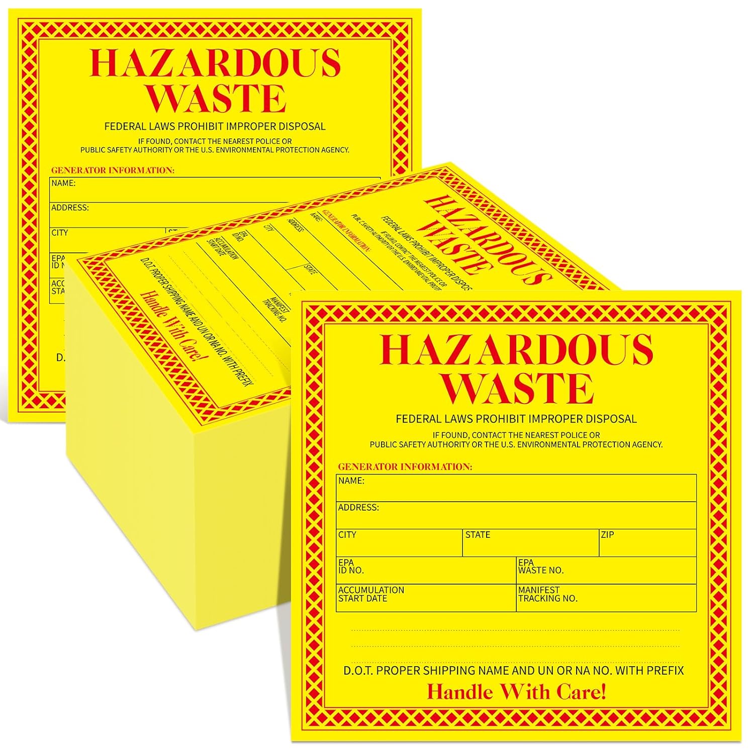 Amazon.com: Motipuns 50 Pcs Hazardous Waste Label Adhesive Vinyl Hazmat ...