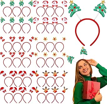 Amazon.com: Gejoy 36 Pcs Holiday Headbands Bulk for Kids Adults Holiday ...