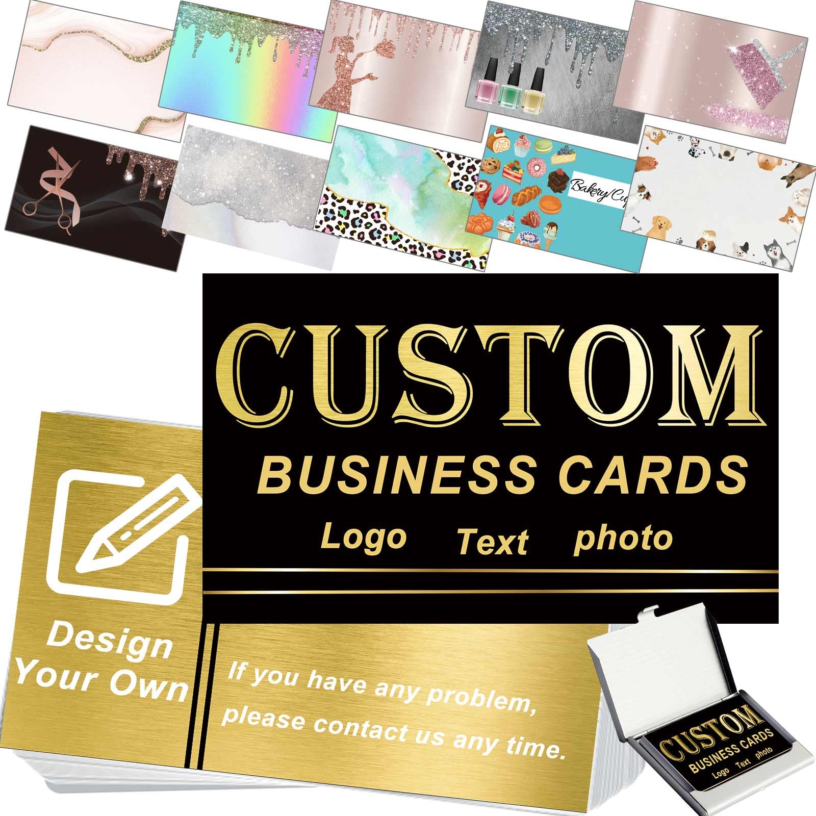 Amazon.com : Custom Business Cards Customizable with Logo Personalized ...