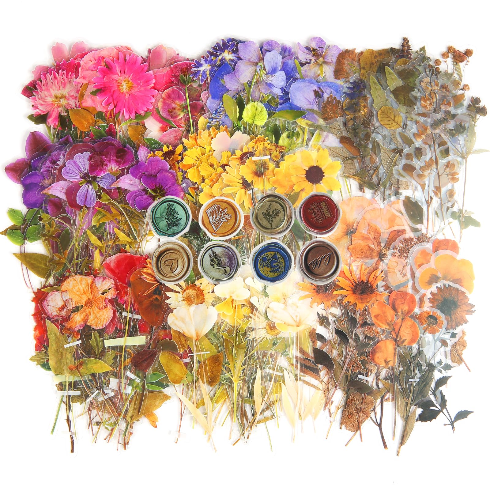 Amazon.com: 320 Pcs Vintage Floral Stickers PET Waterproof Flower ...