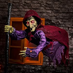 Amazon.com: Halloween Animatronics Floating Witch Decorations ...