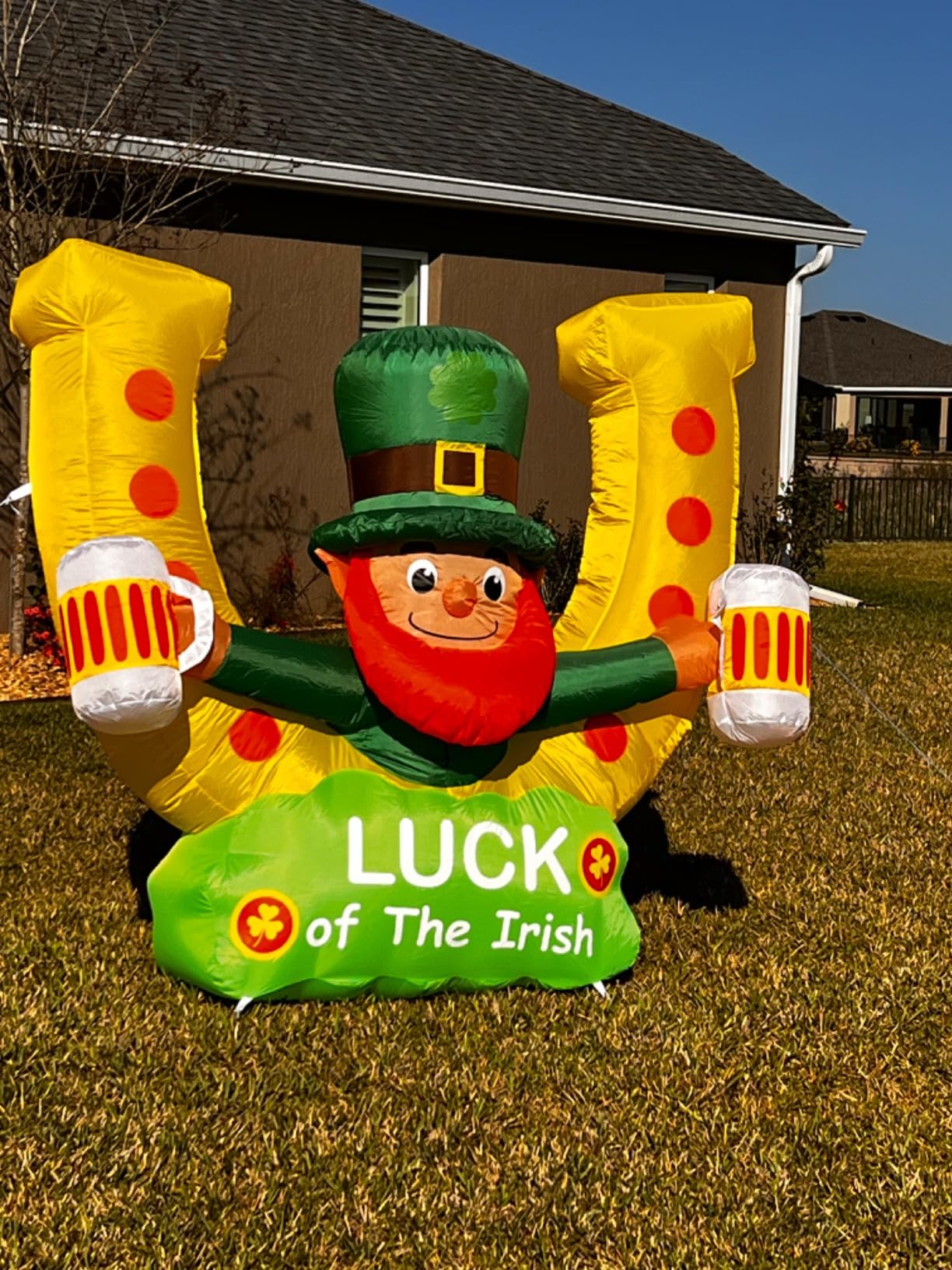 Amazon.com: 6Ft Inflatable Leprechaun for St Patrick's Day - Outdoor ...