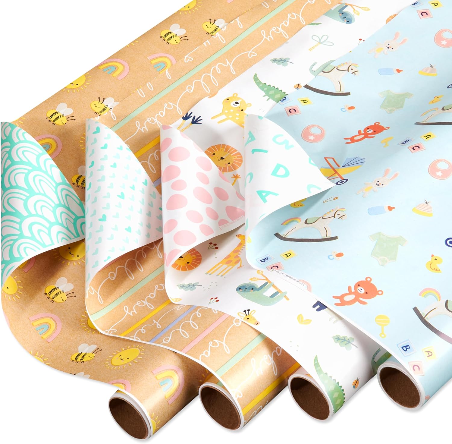 Amazon.com: American Greetings 160 sq. ft. Reversible Wrapping Paper ...