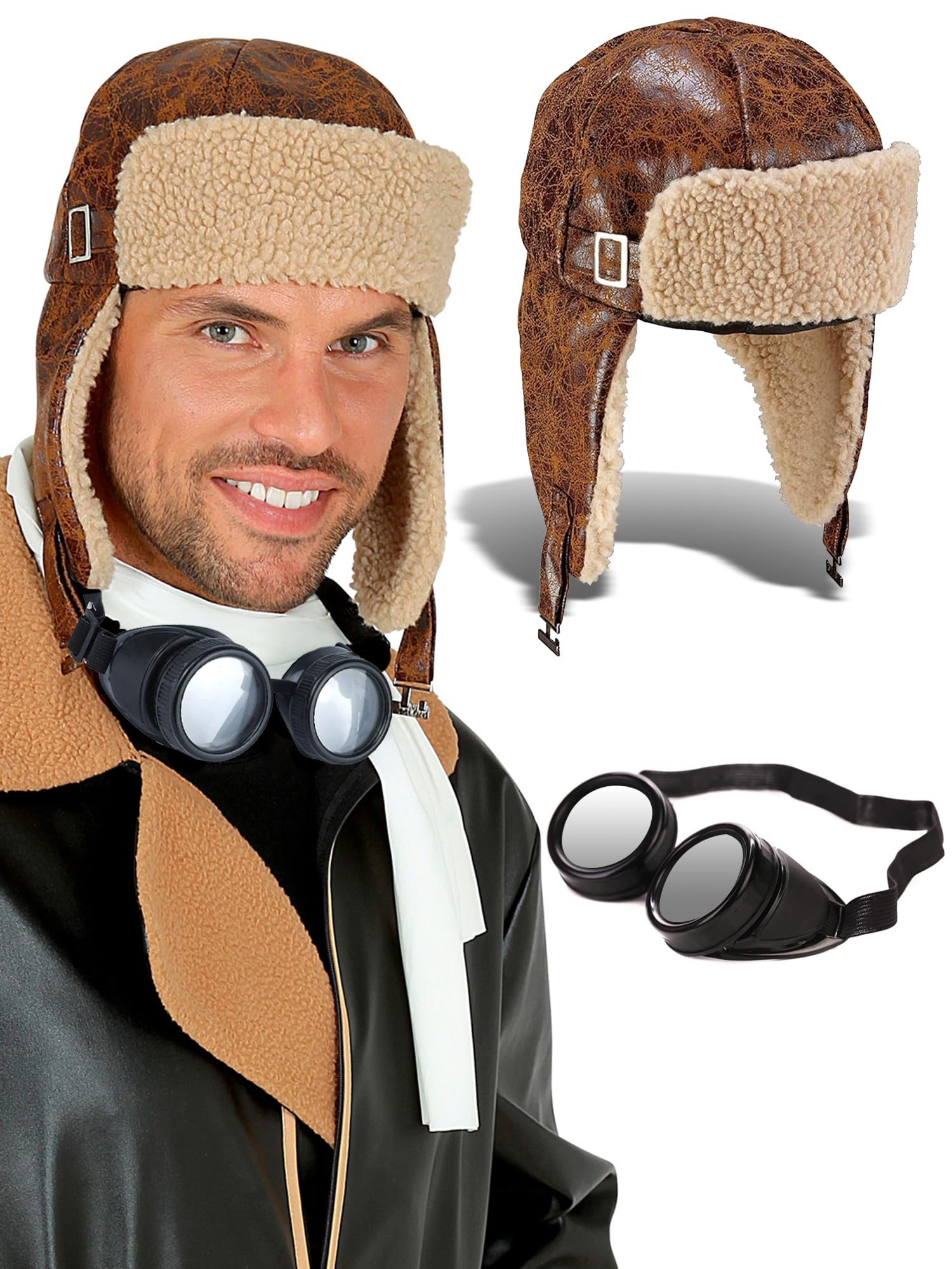 Mega_Jumble Adult Vintage RAF Granddad Grandpa Excape Biggles Aviator ...