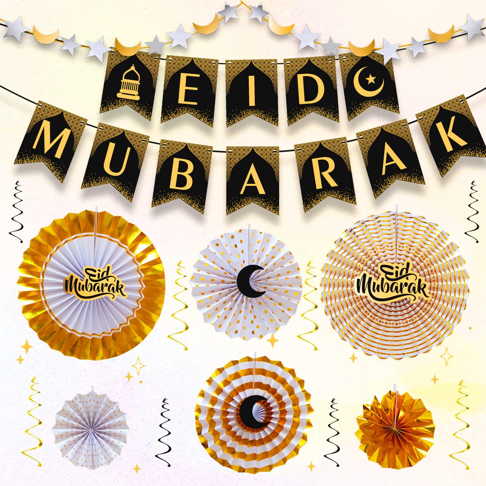 Amazon.com: Eid Mubarak Decorations Banner - Muslim Ramadan Party ...