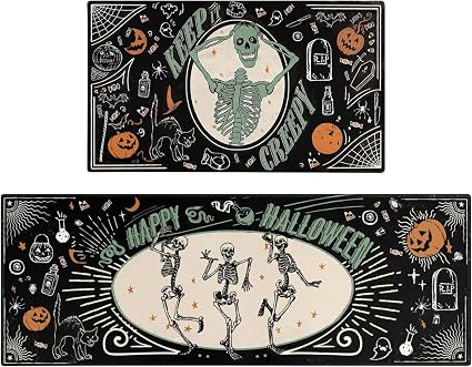 Amazon.com: Faptoena Halloween Kitchen Mat Set of 2,Happy Halloween ...