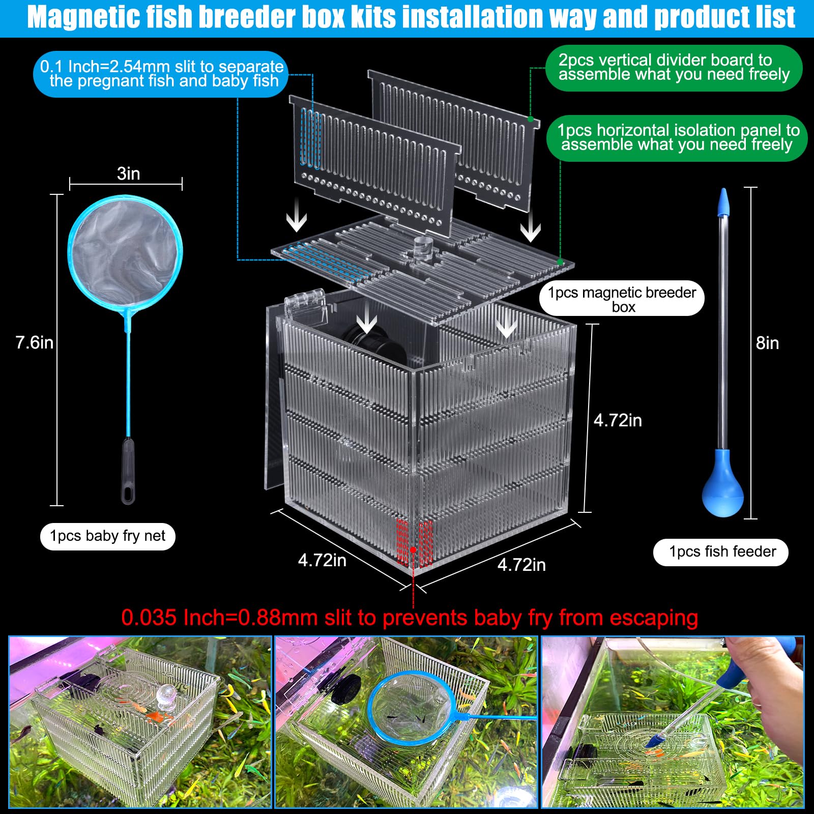 Snapklik.com : Magnetic Fish Breeder Box For Isolation Boxes ...