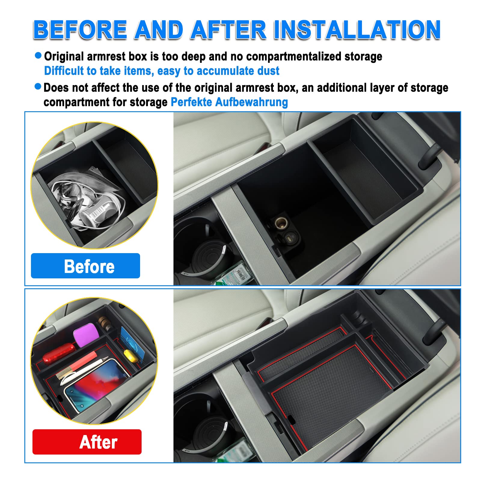 Snapklik.com : For 2024 2025 Hyundai Palisade Center Console Organizer ...