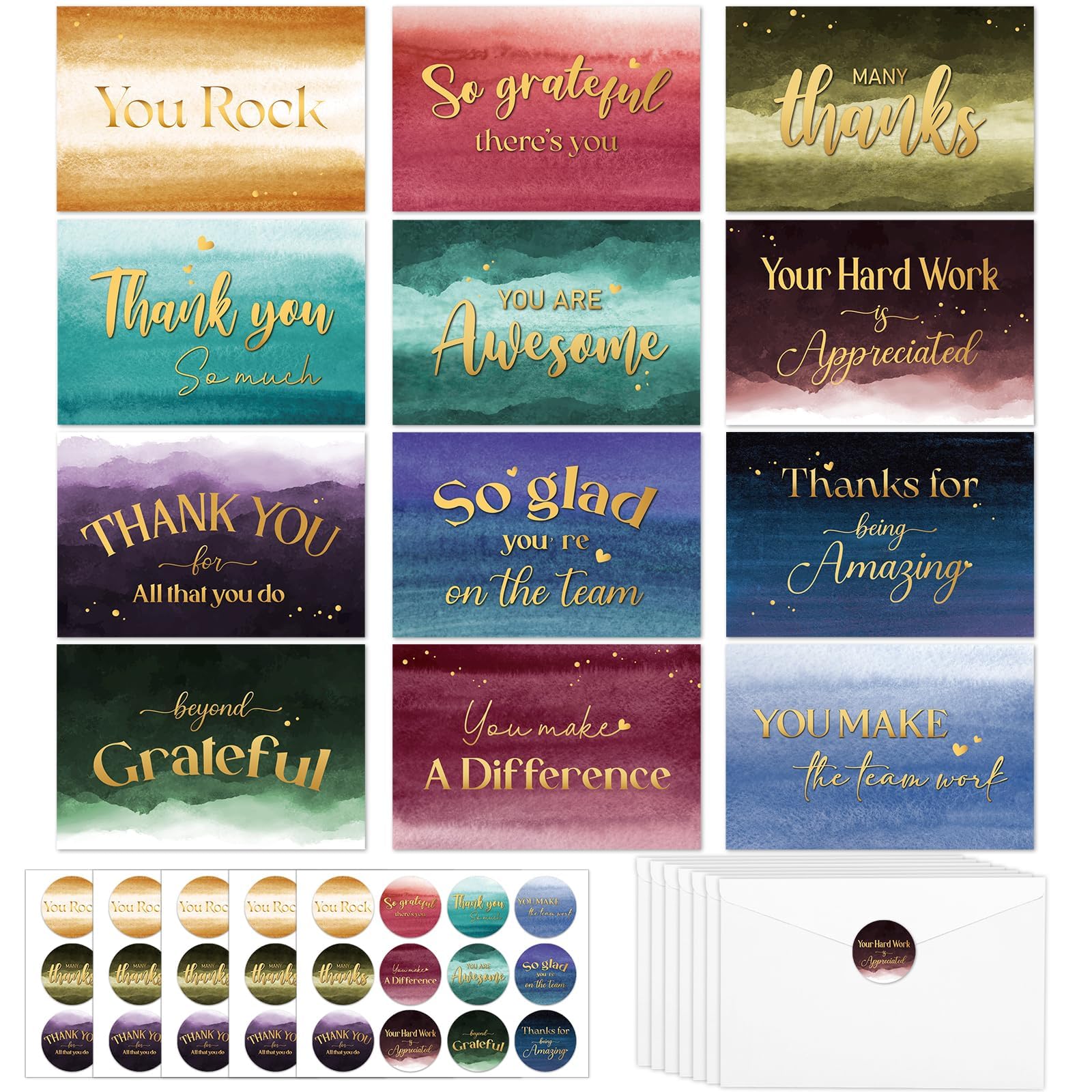 Amazon.com : 100Pcs Employee Appreciation Cards with Envelopes ...