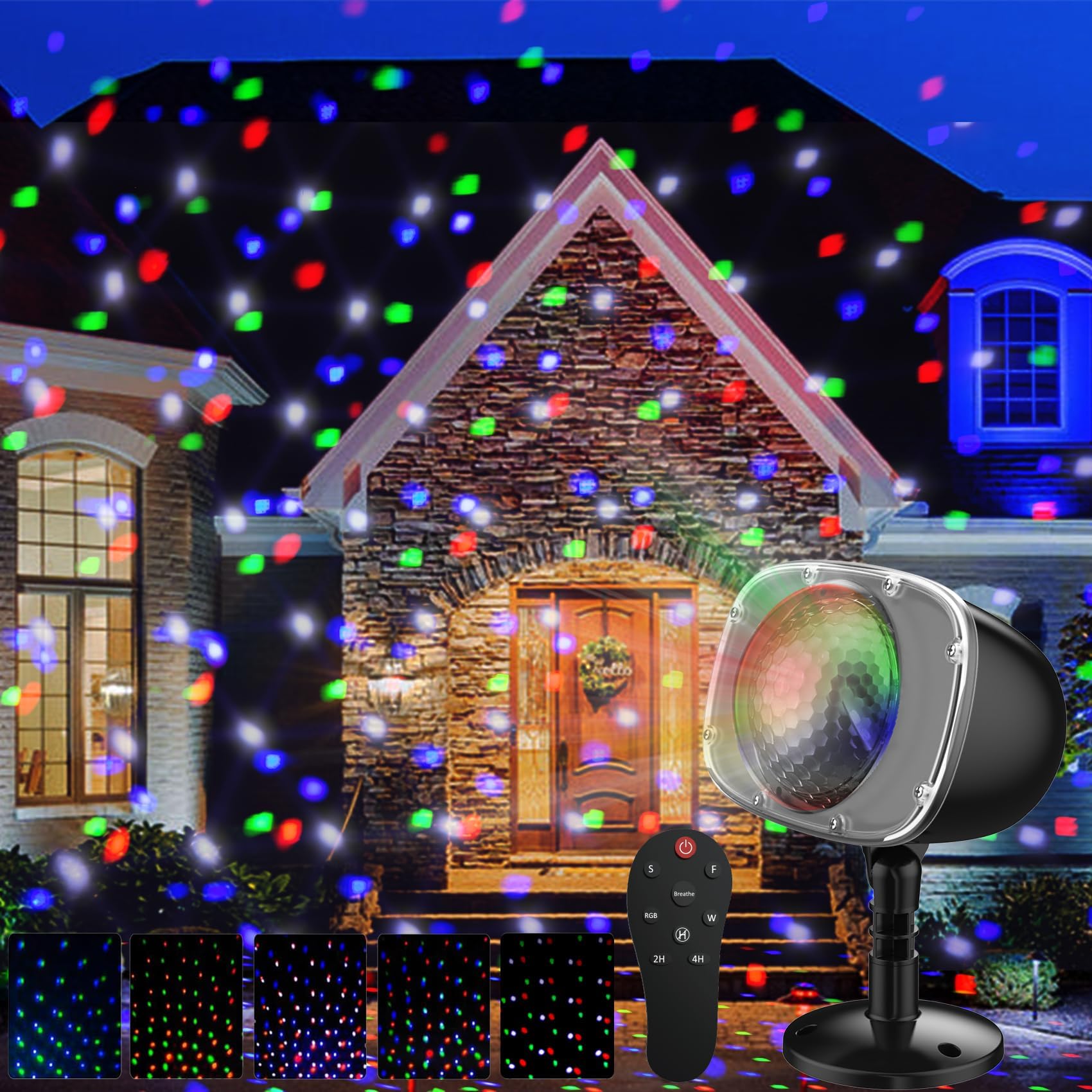 Amazon.com: Syslux Christmas Projector Lights Outdoor, RGBW Christmas ...