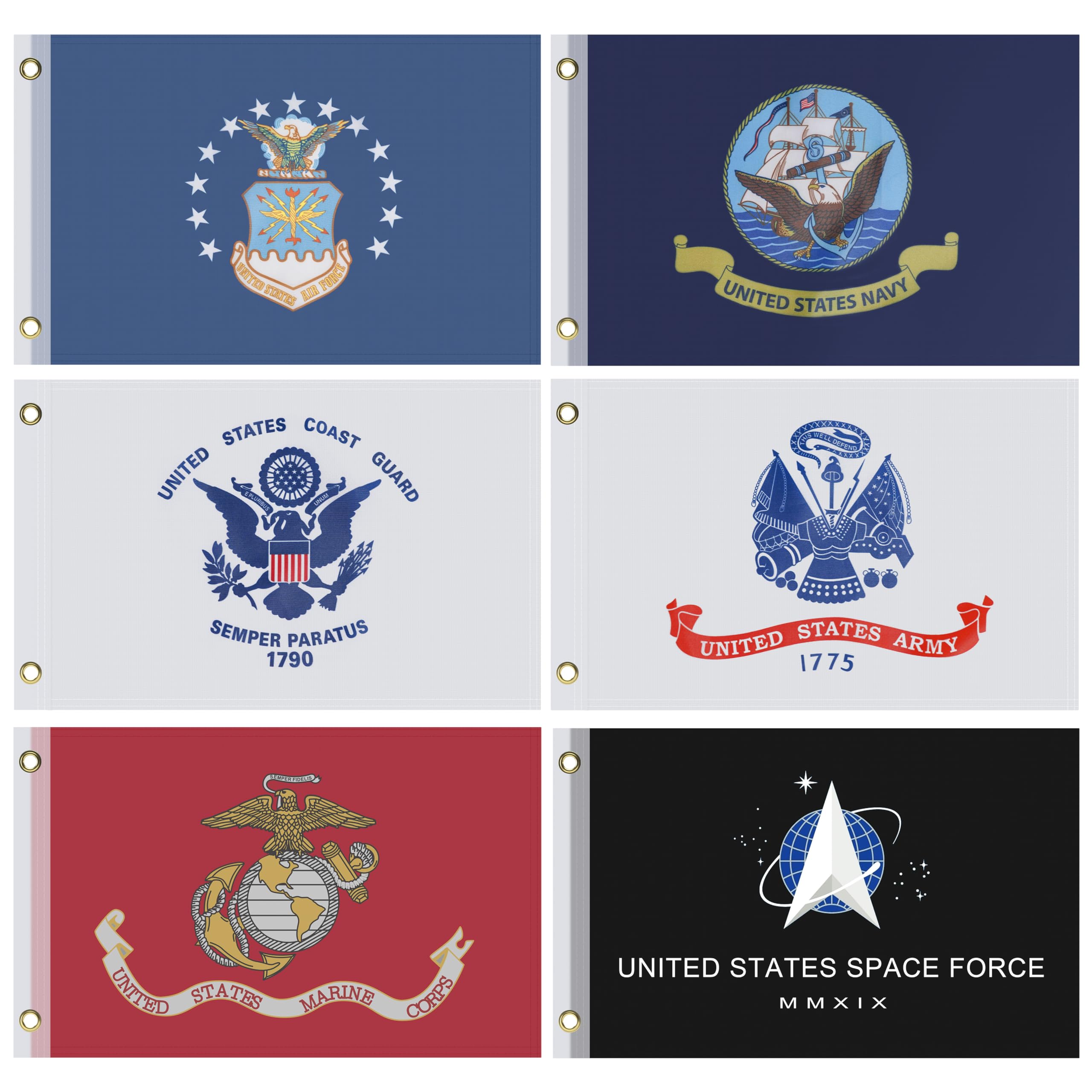Amazon.com : UNITED IMPORTS 12 * 18 Inch Lot of 6 Branches Military Set ...