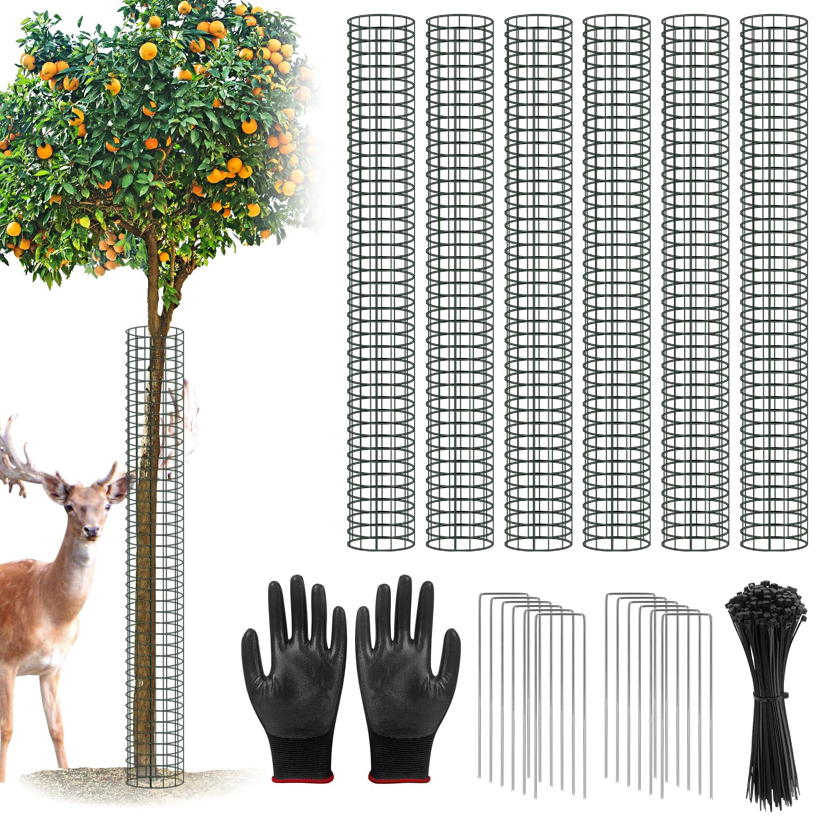 Amazon.com : UQM 48 Inch Tree Trunk Protector, 6 Pcs Metal Tree Guards ...