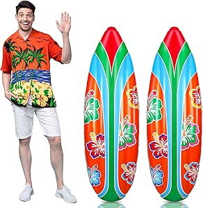 Amazon.com: JellyArch 2 Pcs 5 ft Inflatable Surf Board Luau Party ...