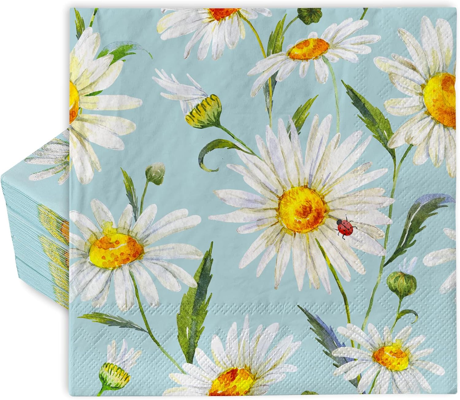 Amazon.com: AnyDesign 80 Pack Daisy Paper Napkins Spring Summer Flower ...