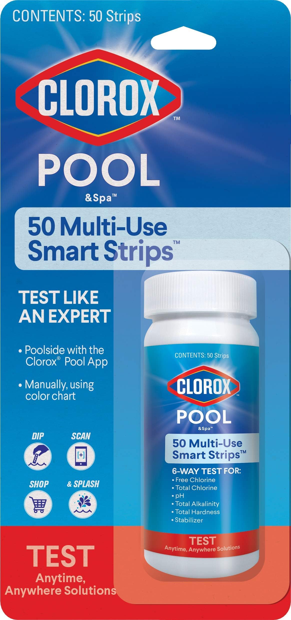 Amazon.com : Clorox Pool&Spa My Pool Care Assistant, 50 Test Strips ...