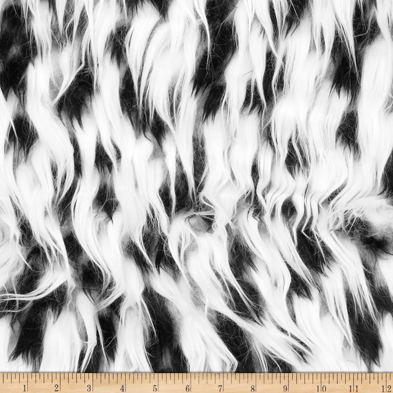 Amazon.com: Shannon Faux Fur Spike Shag Fur Black/White/Grey Fabric By ...