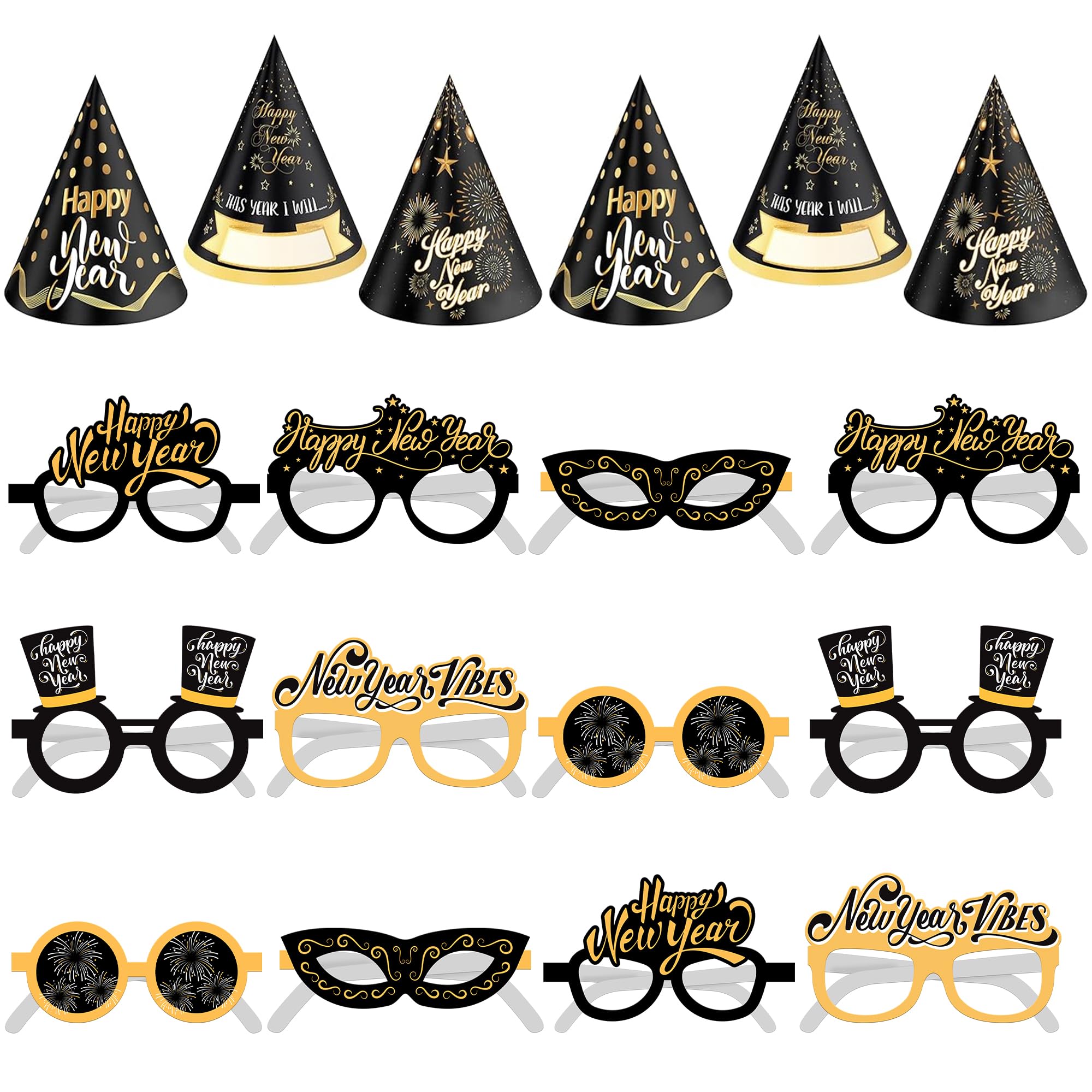 Amazon.com: KatchOn, 2025 Glasses New Years Eve - Pack of 12 | Big New ...