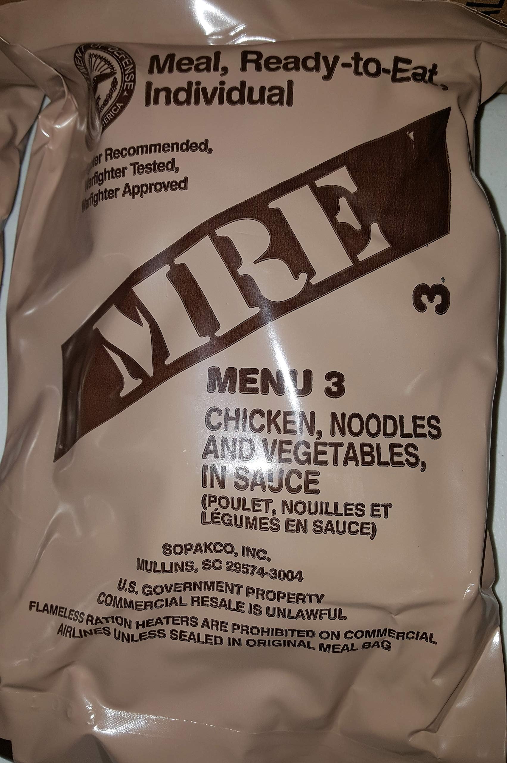 Amazon.com: 2021 Genuine Military MRE Meals Ready to Eat with ...