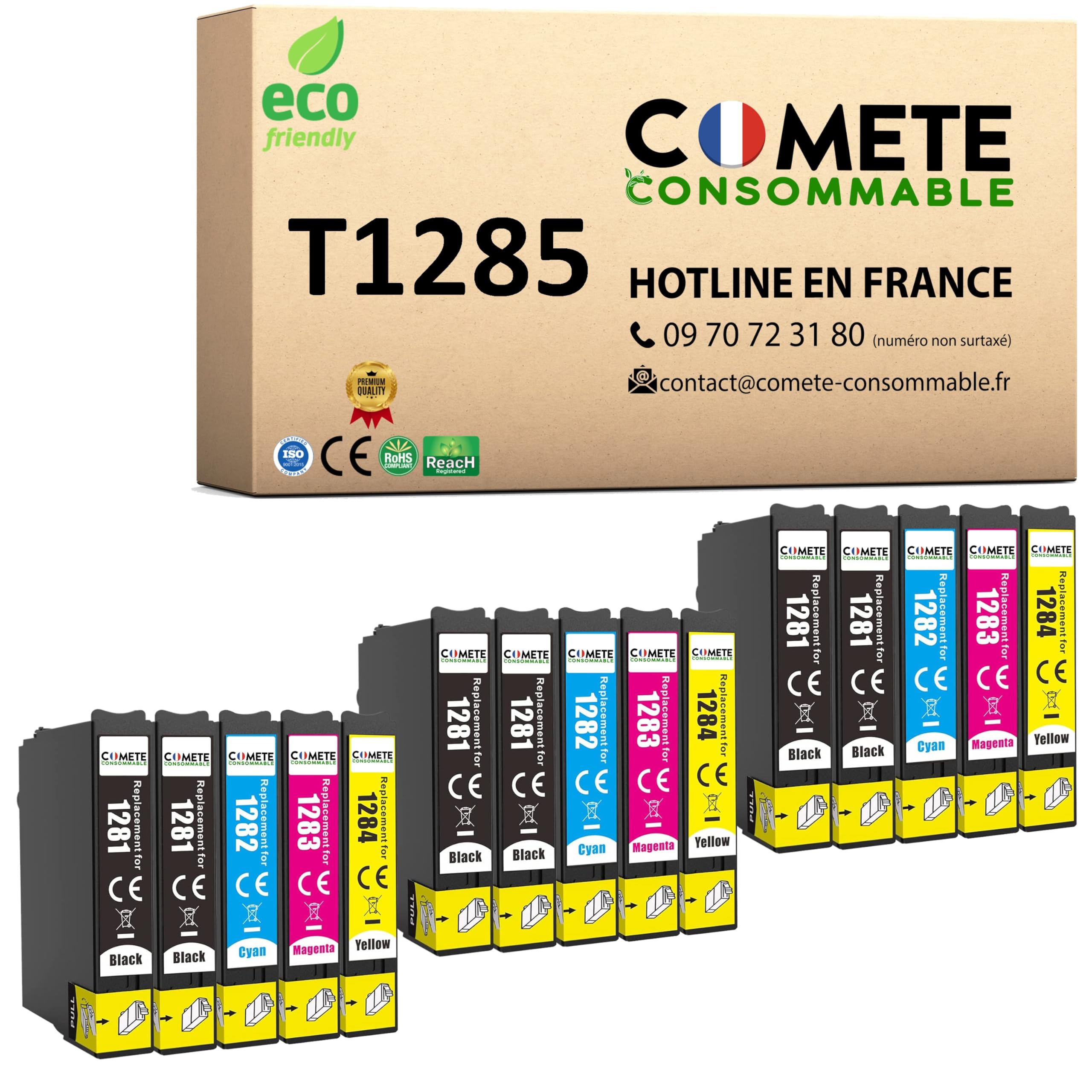 COMETE, Marque française - T1285-15 Cartouches d'encre Compatibles avec ...