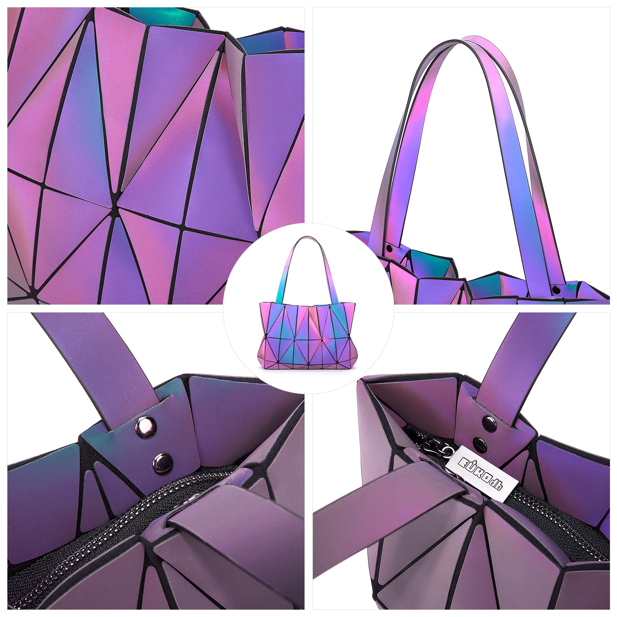 Geometric luminous crossbody bag glow-in-the-dark handbag Holographic ...