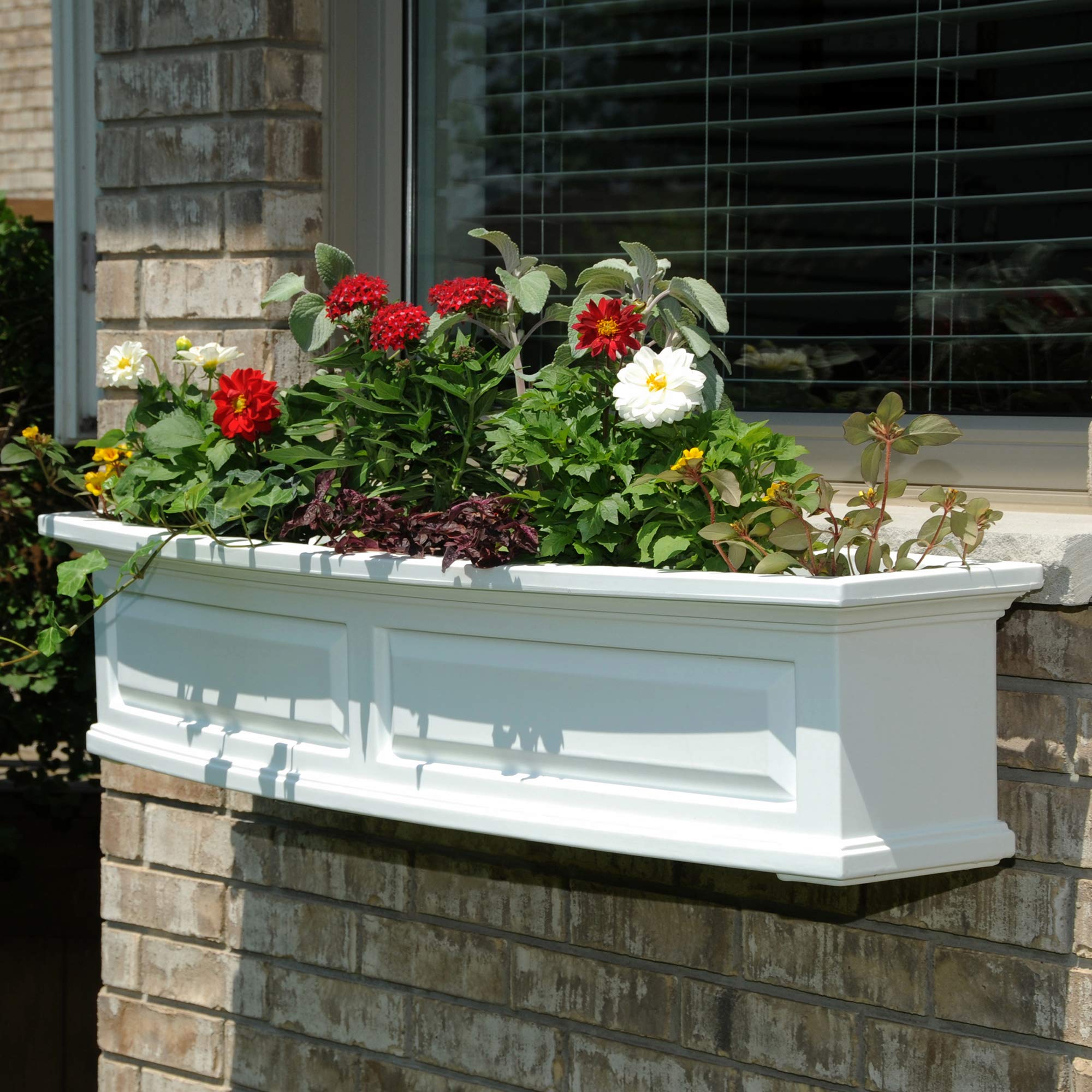 Snapklik.com : Mayne Nantucket 4ft Window Box - White - 48in L X 11.5in ...