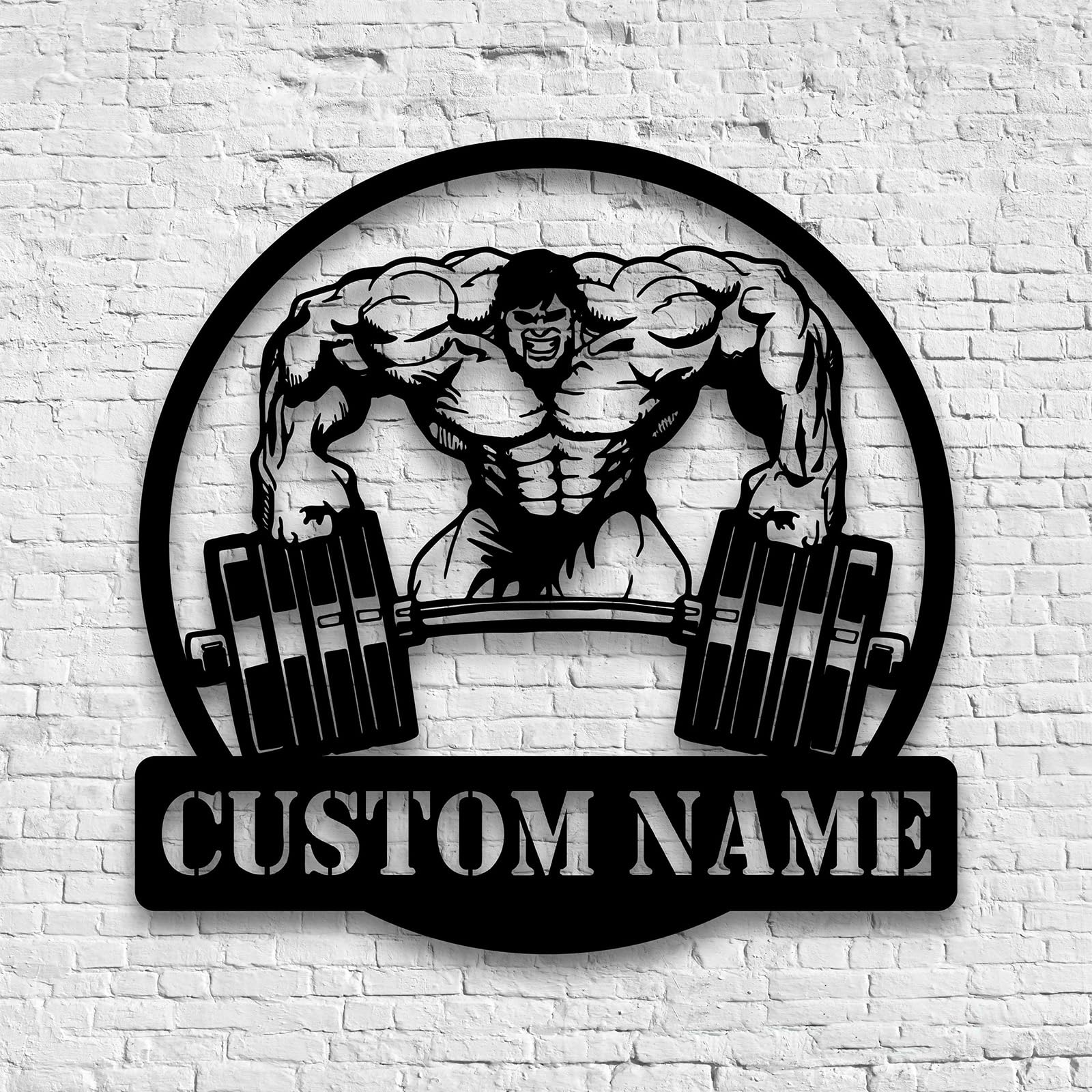 Amazon.com: BEVUVA Custom Powerlifting Workout Metal Wall Art ...