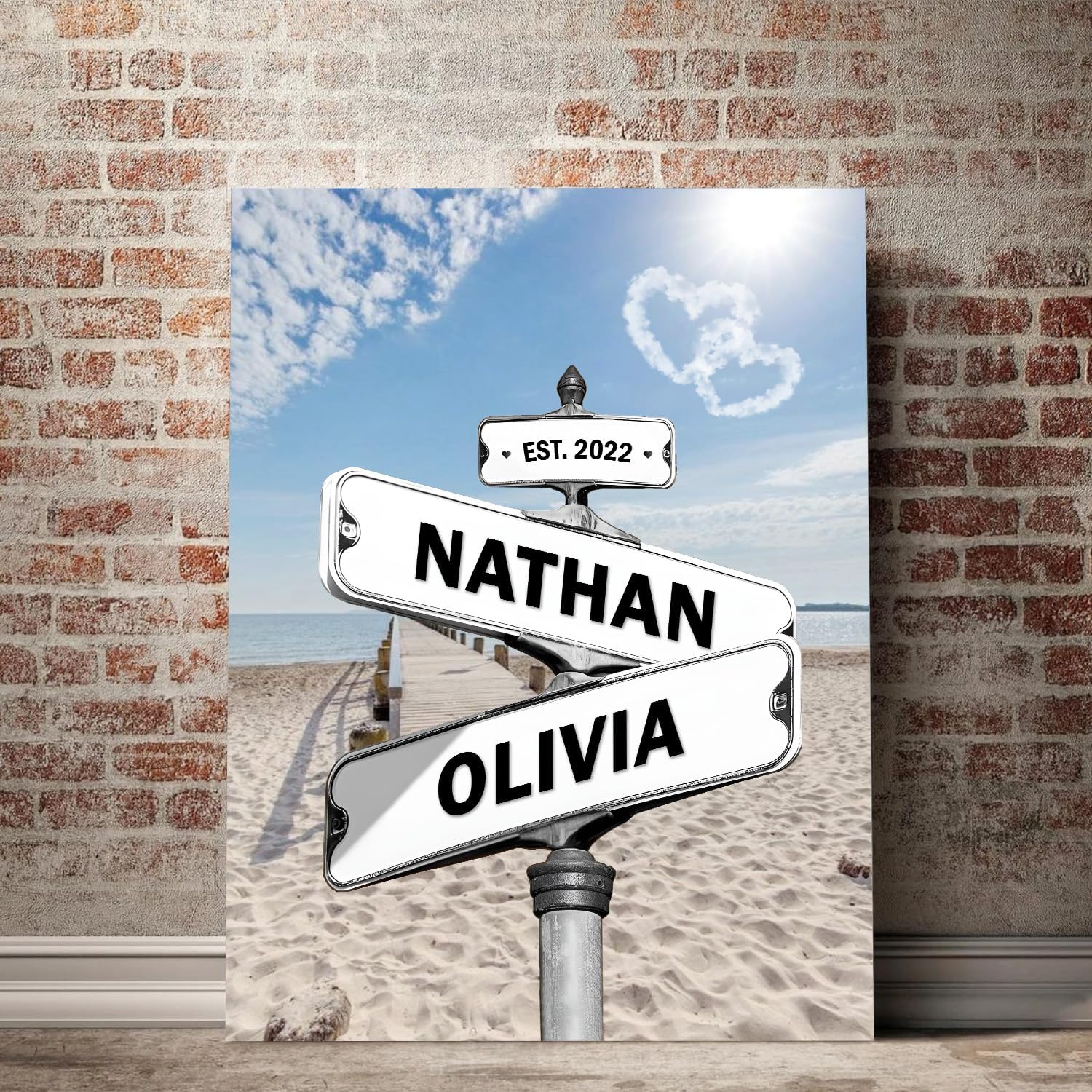 Amazon.com: Personalized Canvas Vintage Street Sign For Couples ...