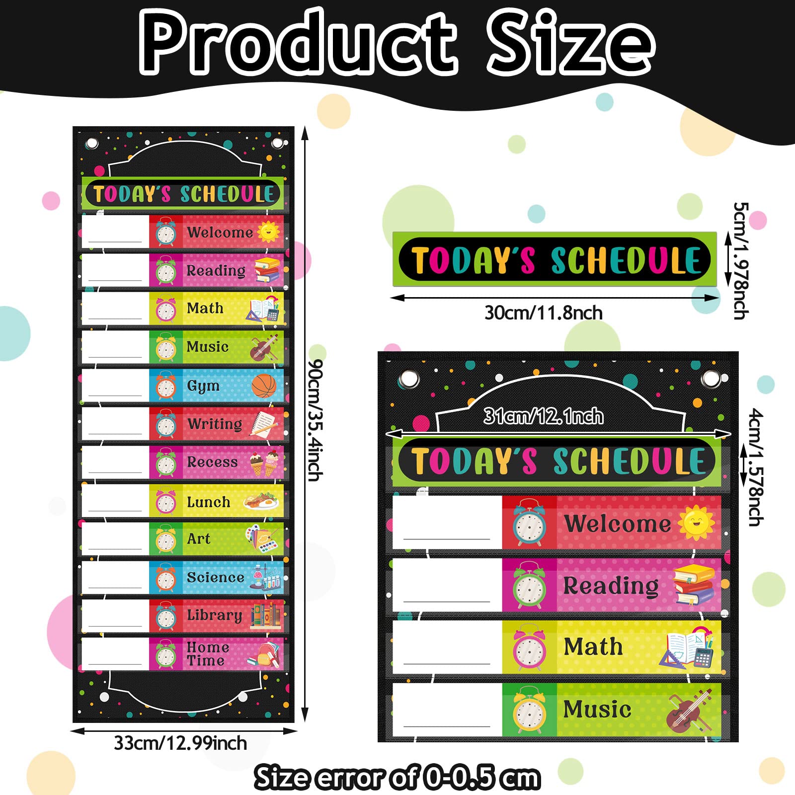 Snapklik.com : 22 Pcs Pocket Daily Schedule Chart Chalkboard Brights ...