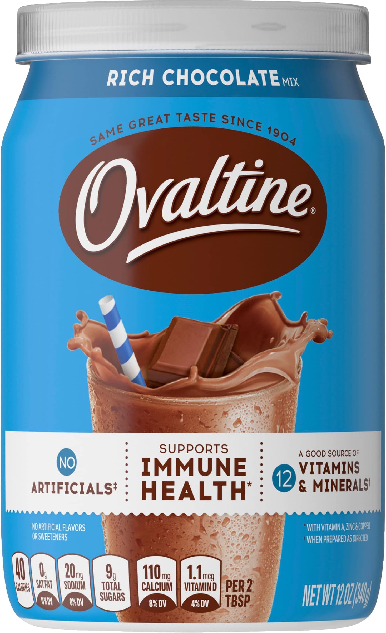 Amazon.com : Ovaltine Chocolate Malt Powdered Drink Mix For Hot And ...