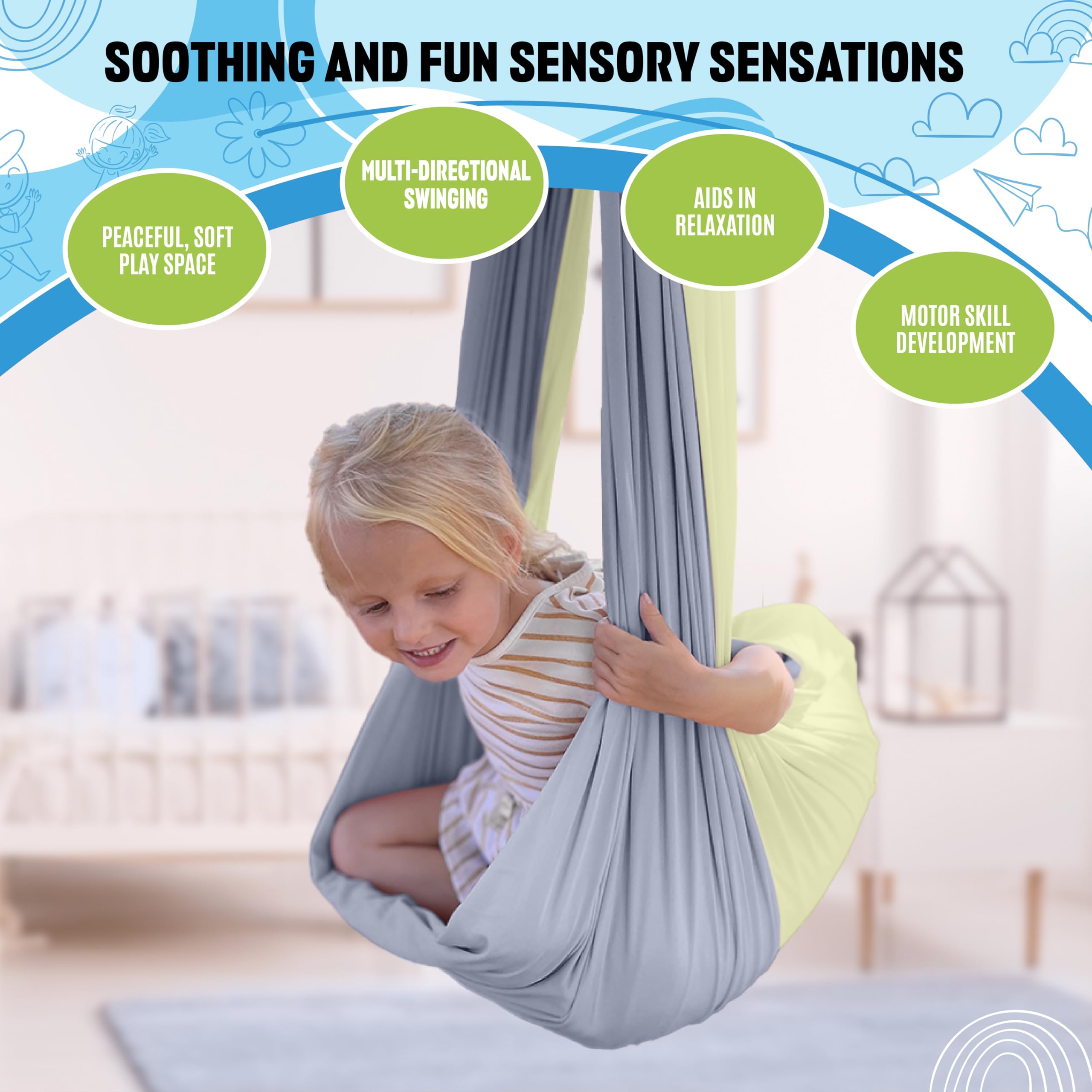 Snapklik.com : EFITOME Sensory Swing For Kids Indoor Ceiling/Outdoor Tree Hanging Kit ...