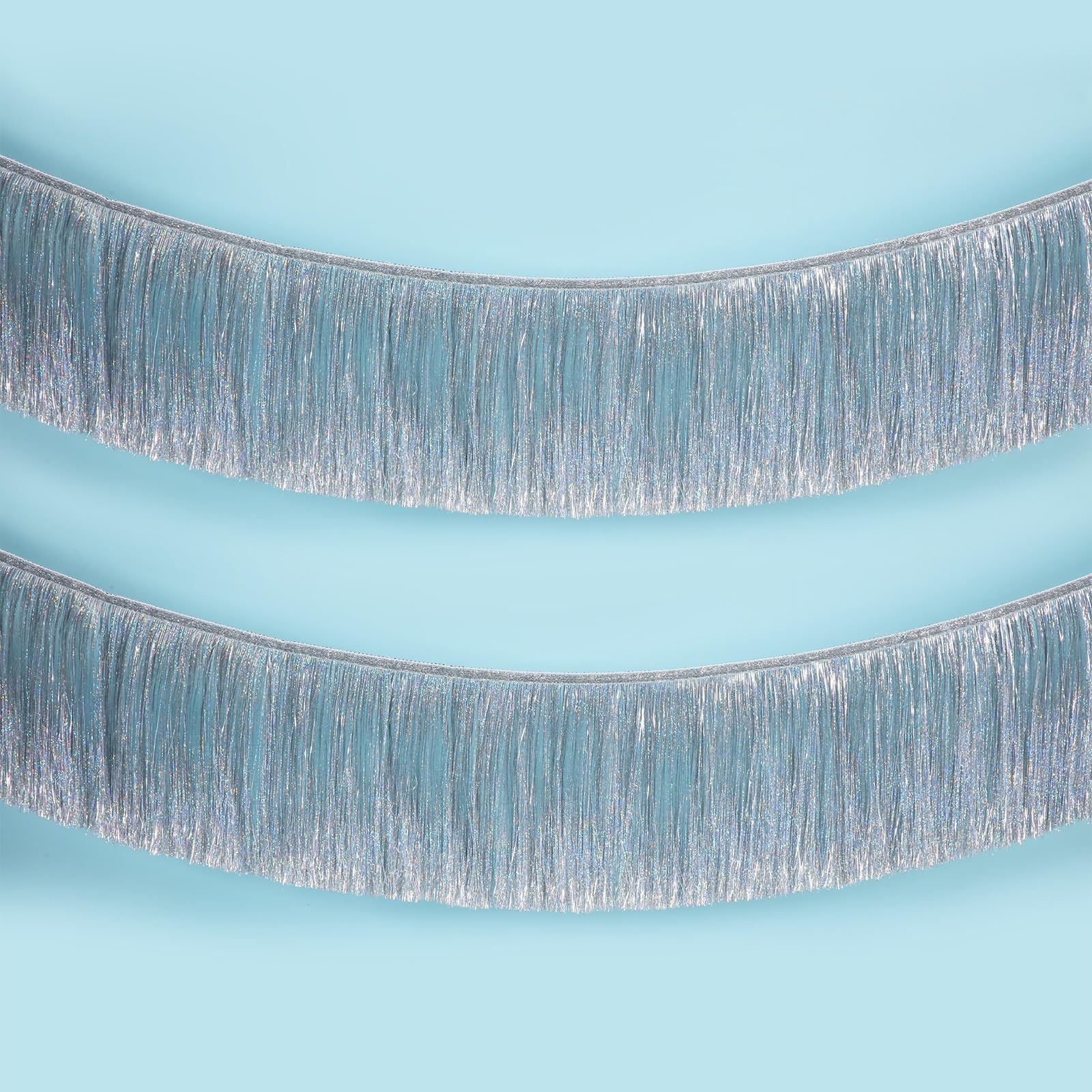 Snapklik.com : Ohiyoo 2 Pack Silver Iridescent Fringe Banner 5 Feet ...