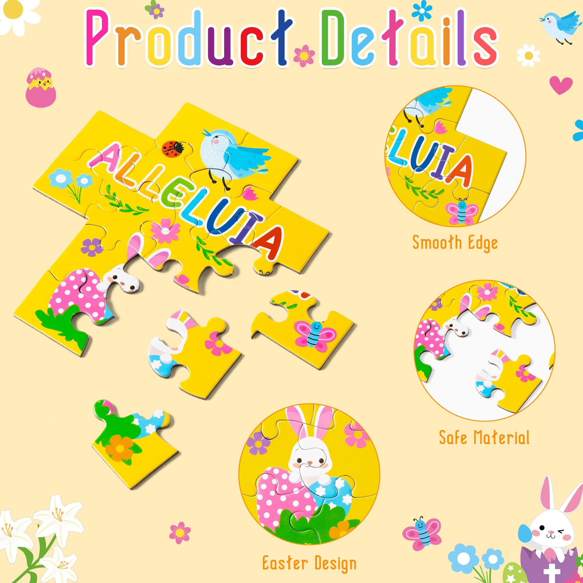 Snapklik.com : 12pcs Easter Theme Cross-Shaped Puzzles For Kids ...
