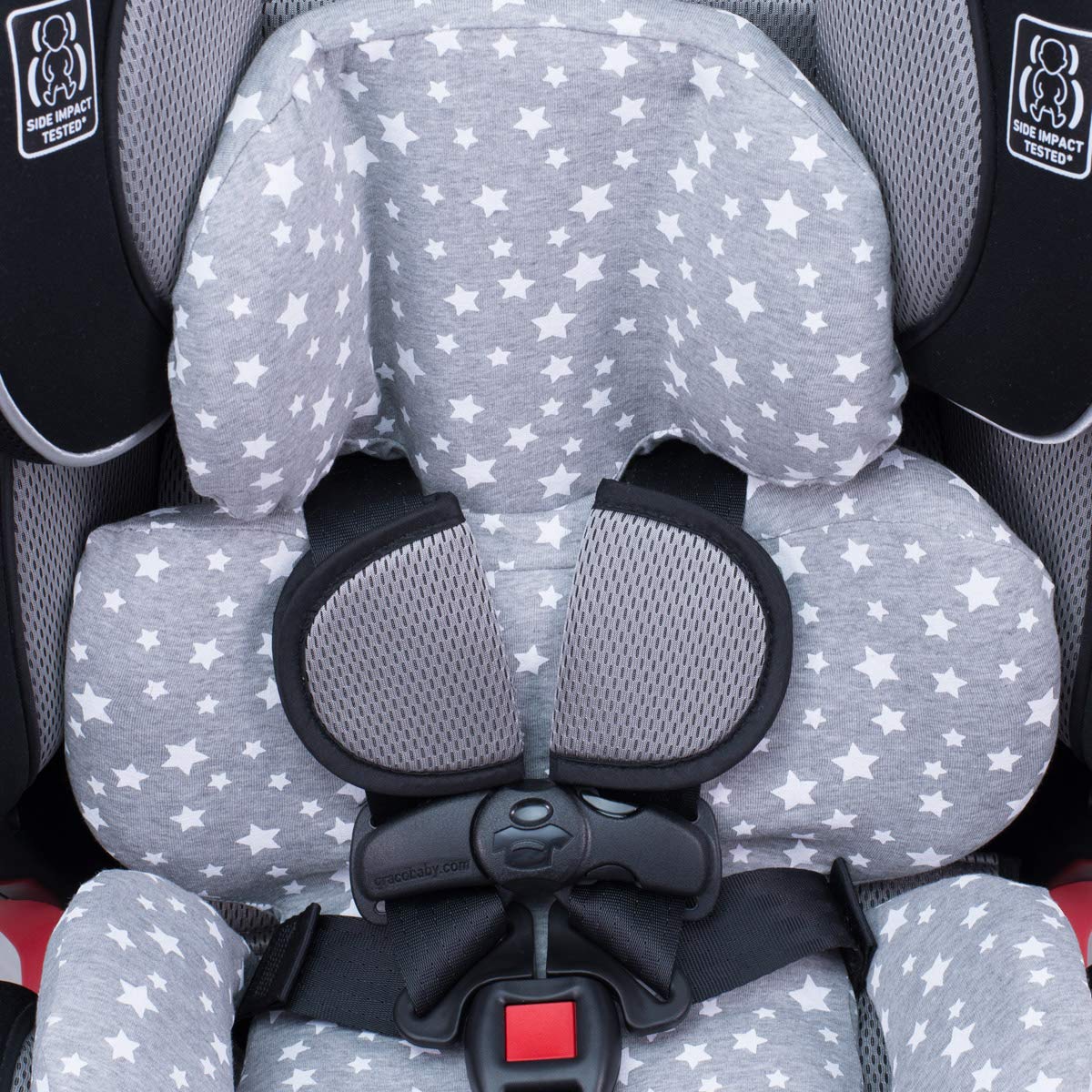 JYOKO Forro de algodón para niños compatible con reductor Graco 4Ever (estrella blanca) – Yaxa ...