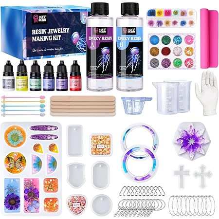 Amazon.com: LET'S RESIN Crystal Epoxy Resin Jewelry Making Kit, Epoxy ...