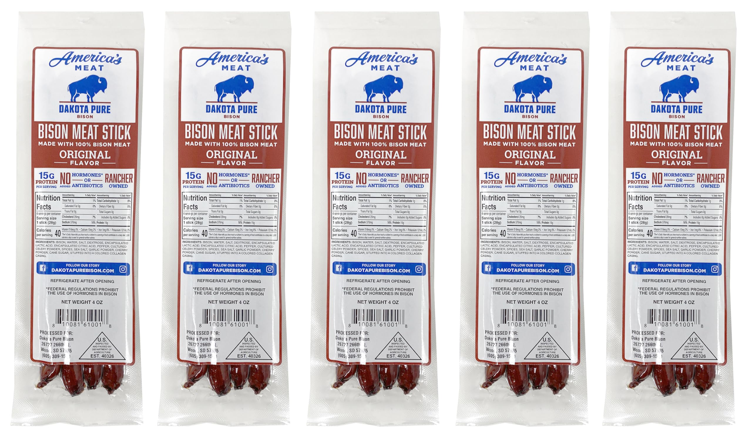 Amazon.com: Dakota Pure Bison Meat Stick Bison Jerky Sticks, 100% Bison ...