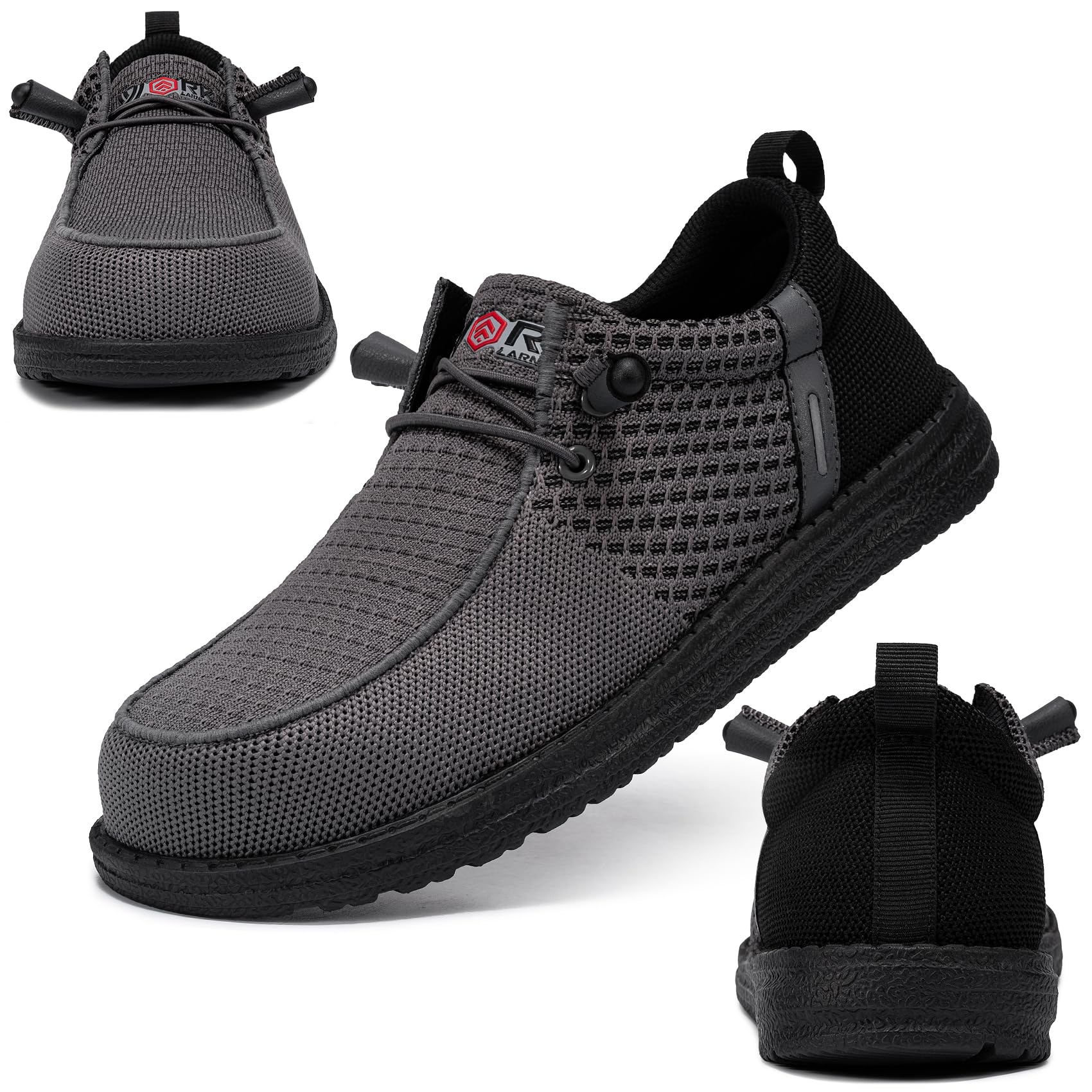 Snapklik.com : LARNMERN Slip On Steel Toe Shoes Men Lightweight ...