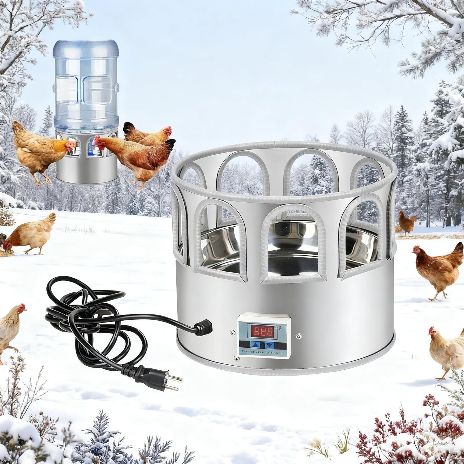 Heated Chicken Waterer Base, Automatic Temperature Control Chicken ...