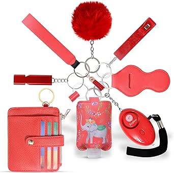 Keyfans - Safety Keychain Set for Women, Small Wristlet Wallets ...