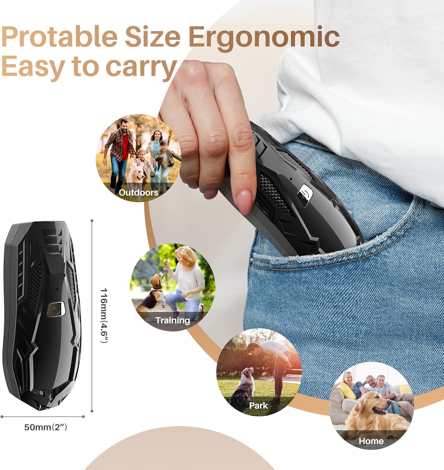 Queenmew Anti Barking Device, Ultrasonic Handheld Dog Deterrent Devices ...