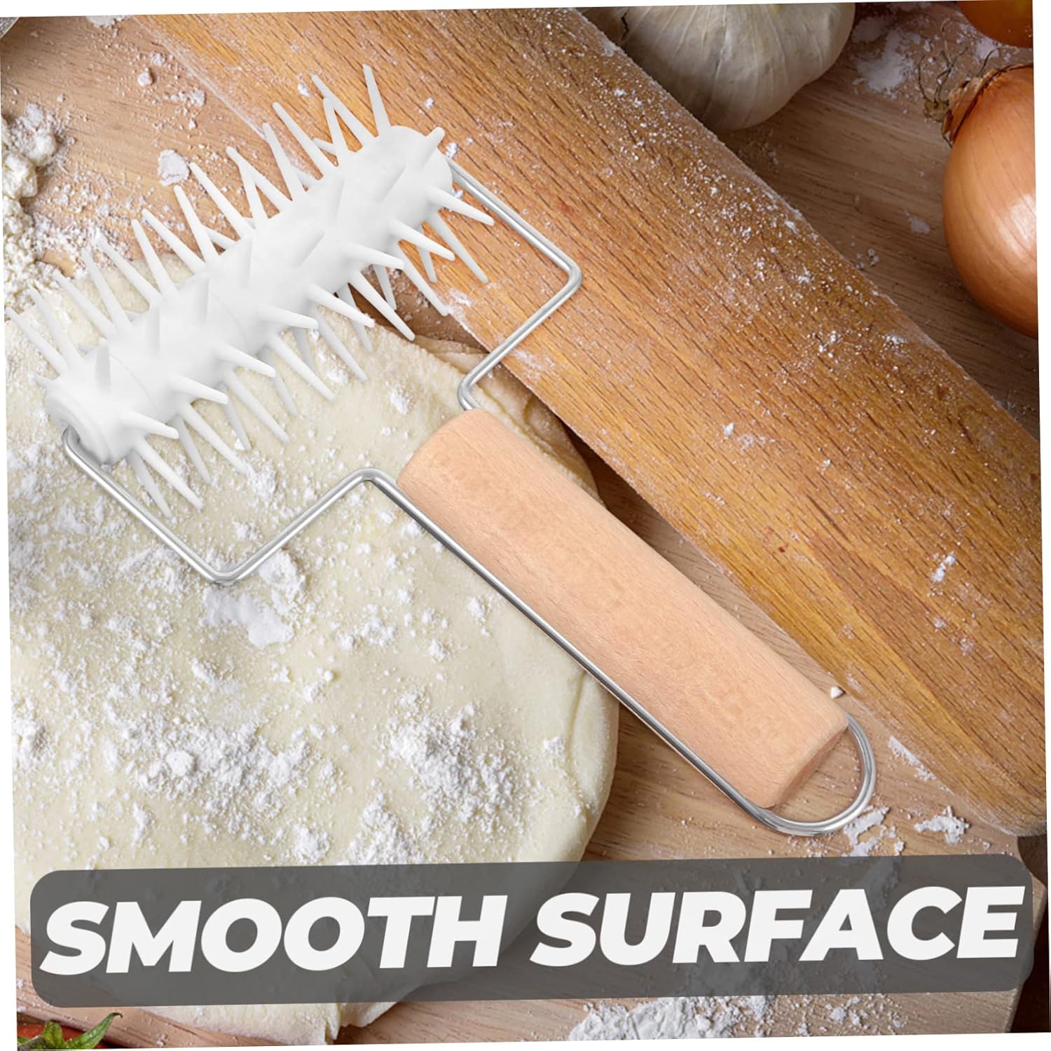 Luxshiny 2pcs Kitchen Cookies Punch Pin Crust Wood Tool Plastic Making ...