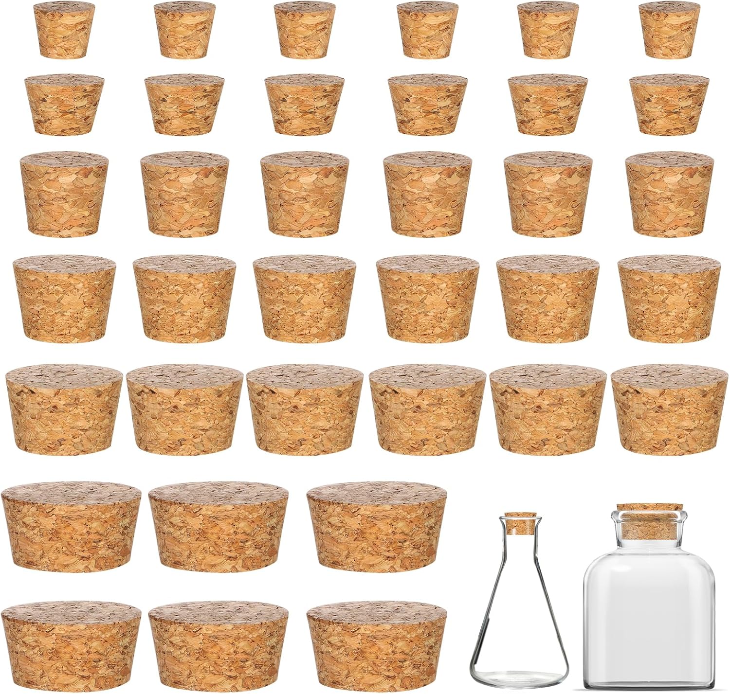 Amazon.com: 30 Pcs Cork Stoppers, Wooden Corks for Crafts, Bottle Corks ...
