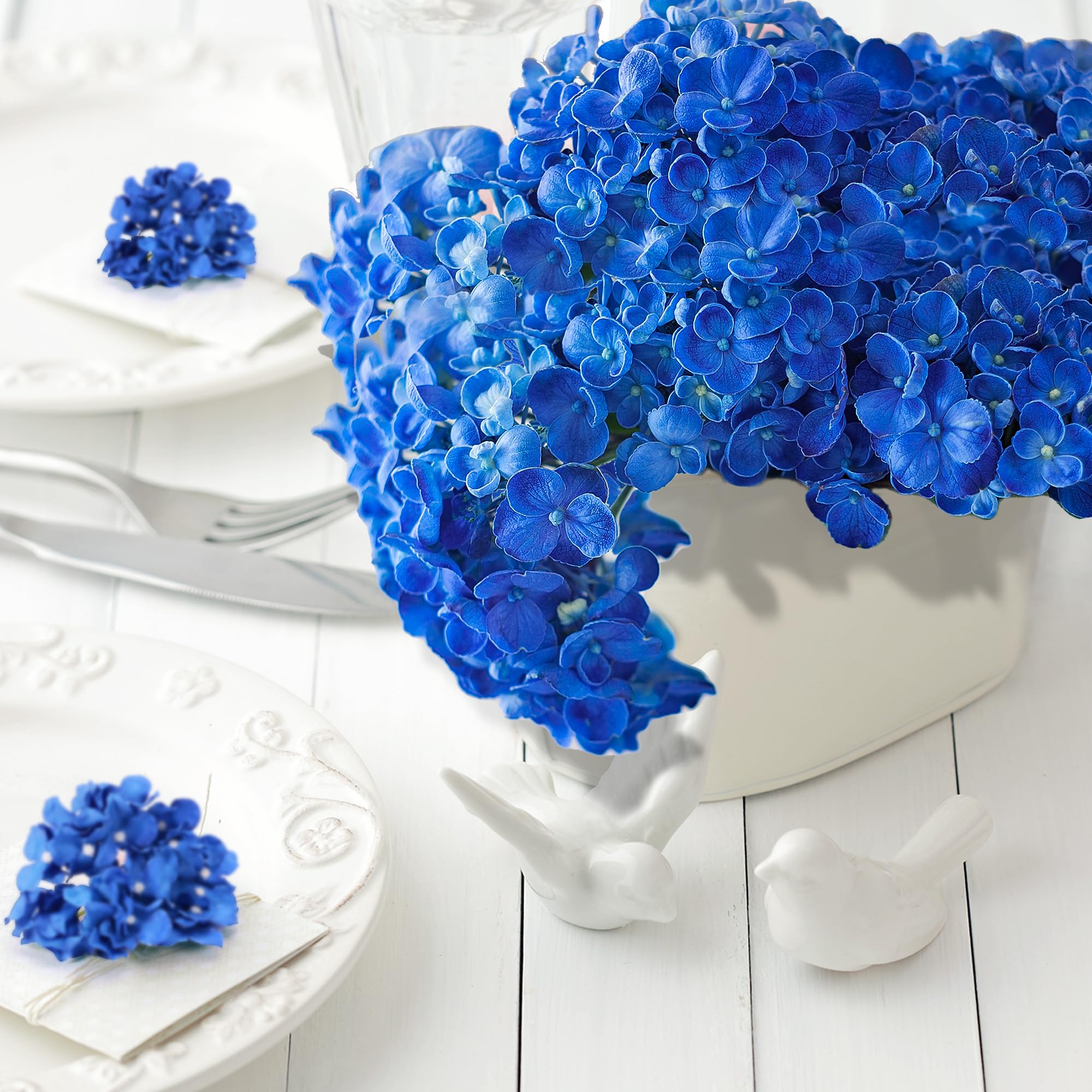 Snapklik.com : Auihiay 26 PCS Royal Blue Hydrangea Artificial Flowers ...
