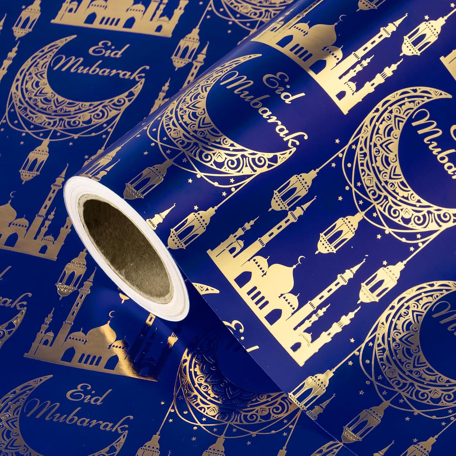 Amazon.com: WRAPAHOLIC Eid Mubarak Wrapping Paper Roll - Mini Roll - 17 ...
