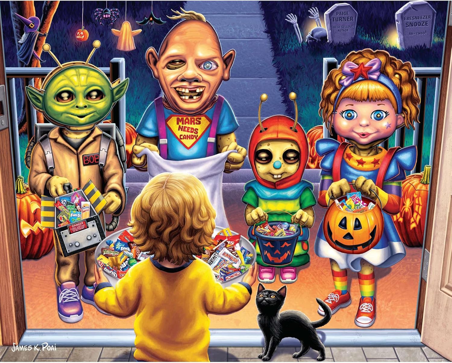 Amazon.com: Boardwalk Puzzles Alien Halloween - 500 Piece Jigsaw Puzzle ...